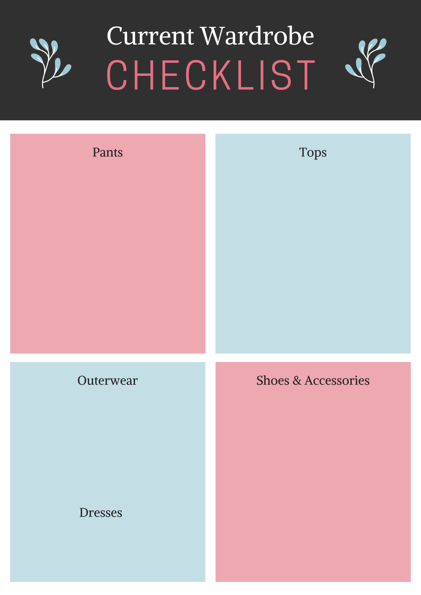 My Current Wardrobe Checklist - Dressed for My Day