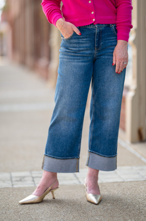 How to Style Straight Ankle Cuff Jeans for Fall - Dressed for My Day