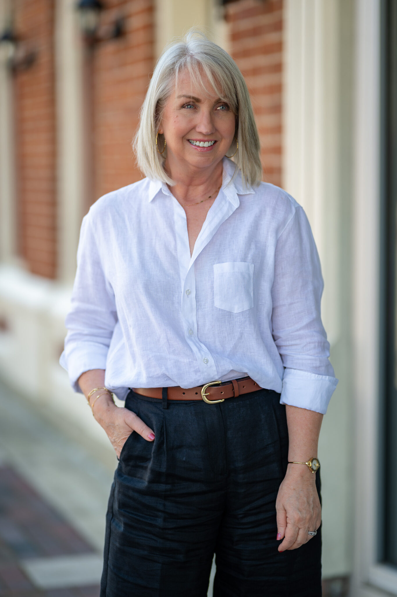 3 Ways to Style Classic Black Linen Trousers - Dressed for My Day